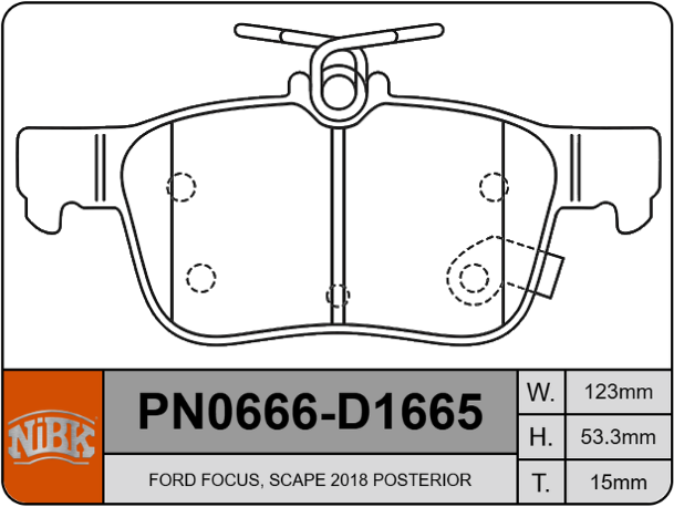 Donde Venden Pastillas de Freno para mi carro NiBK:PN0666 - FMSI D1665