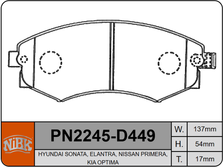 Pastillas de Freno para mi auto NiBK:PN2245 - FMSI D449
