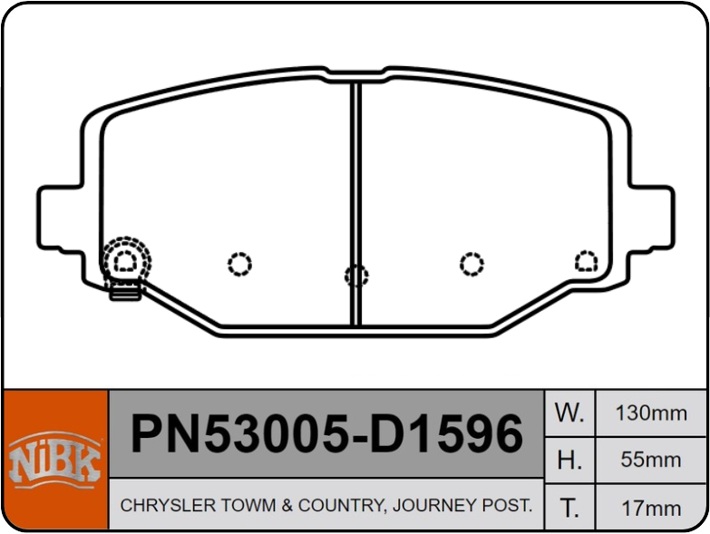 Compra Aquí Pastillas de Freno para mi carro NiBK:PN53005 - FMSI D1596